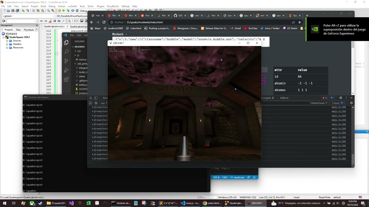 Quake running a mod in the browser - YouTube