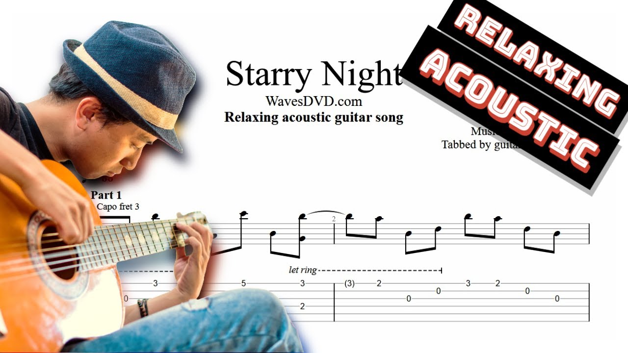 Relaxing Guitar Music 6 - Starry Night TAB - acoustic fingerpicking ...