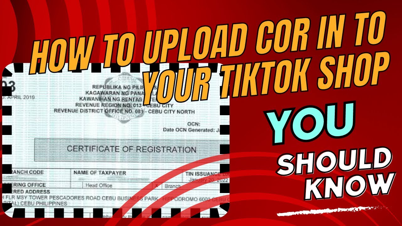Paano mag upload ng BIR COR sa tiktok shop | How to upload BIR COR in ...