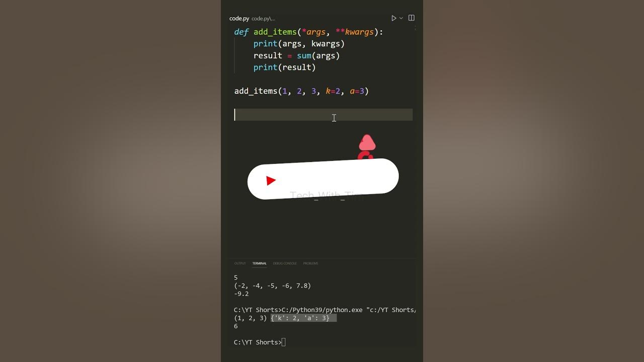 *args & **kwargs in Python - Accept Unlimited Arguments - YouTube