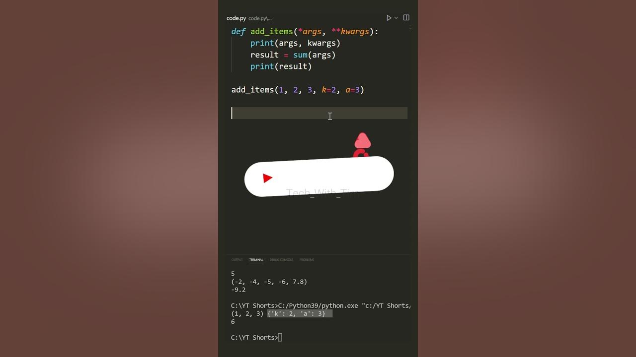 *args & **kwargs in Python - Accept Unlimited Arguments - YouTube