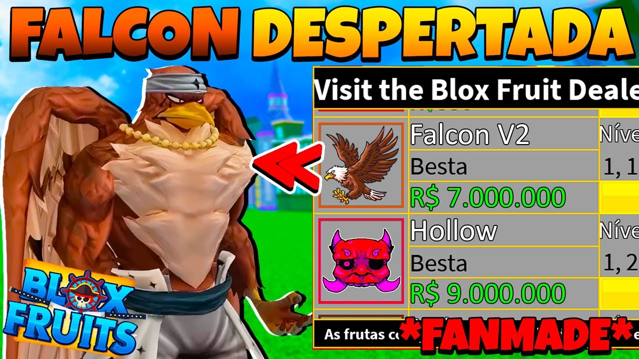 🦅 NOVA FALCON DESPERTADA na NOVA ATUALIZAÇÃO do BLOX FRUITS??? *FANMADE ...