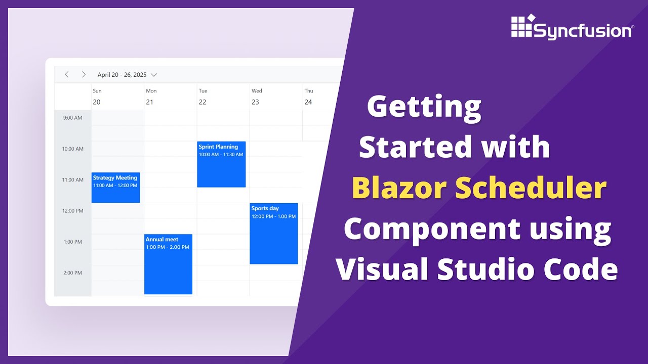 Getting Started with Blazor Scheduler using Visual Studio Code - YouTube