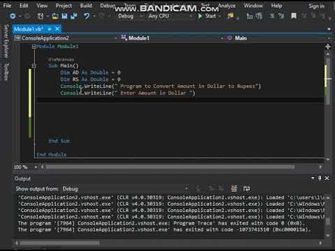 Visual Basic- Program To Convert Dollar in to Rupees - YouTube