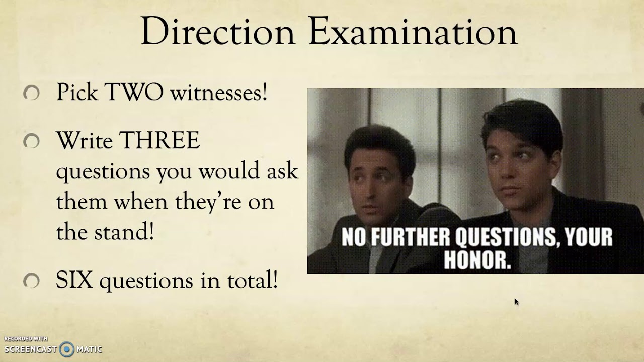 Direct Examination - Goldilocks (Day One) - YouTube