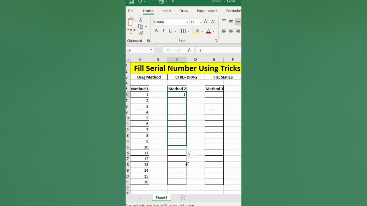 fill serial numbers with 3 methods in excel. #exceltips #exceltech #excel #dataanalysis - YouTube