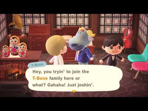 Animal Crossing New Horizon House Tour T bone Villager - YouTube
