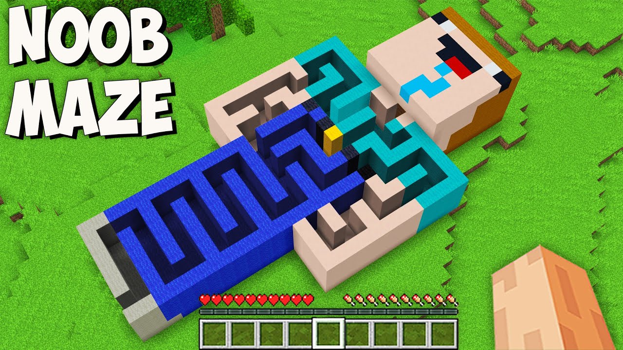 I found SECRET GIANT MAZE INSIDE NOOB in Minecraft! This is BIGGEST ...