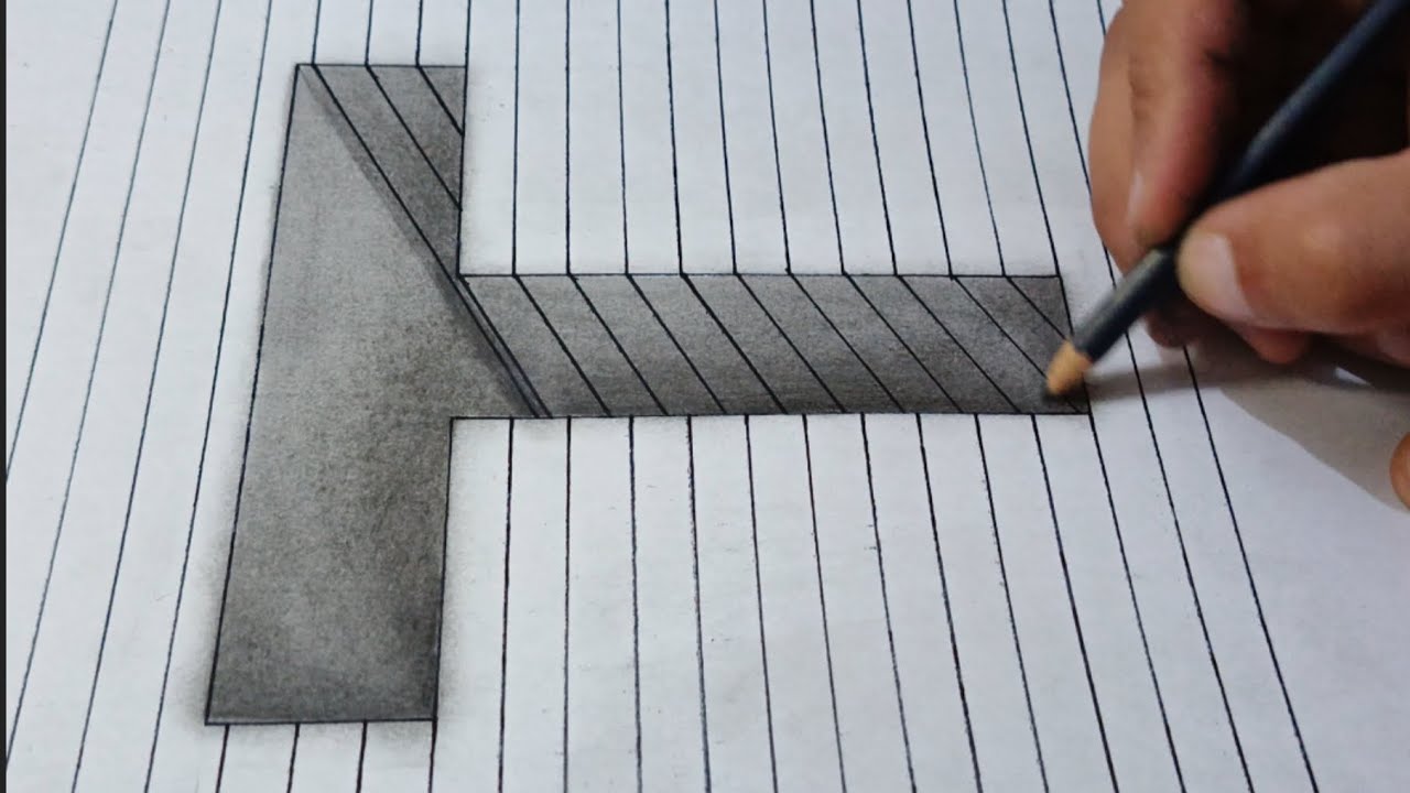 How to Draw a 3D Letter T | Easy Step-by-Step Drawing Tutorial - YouTube