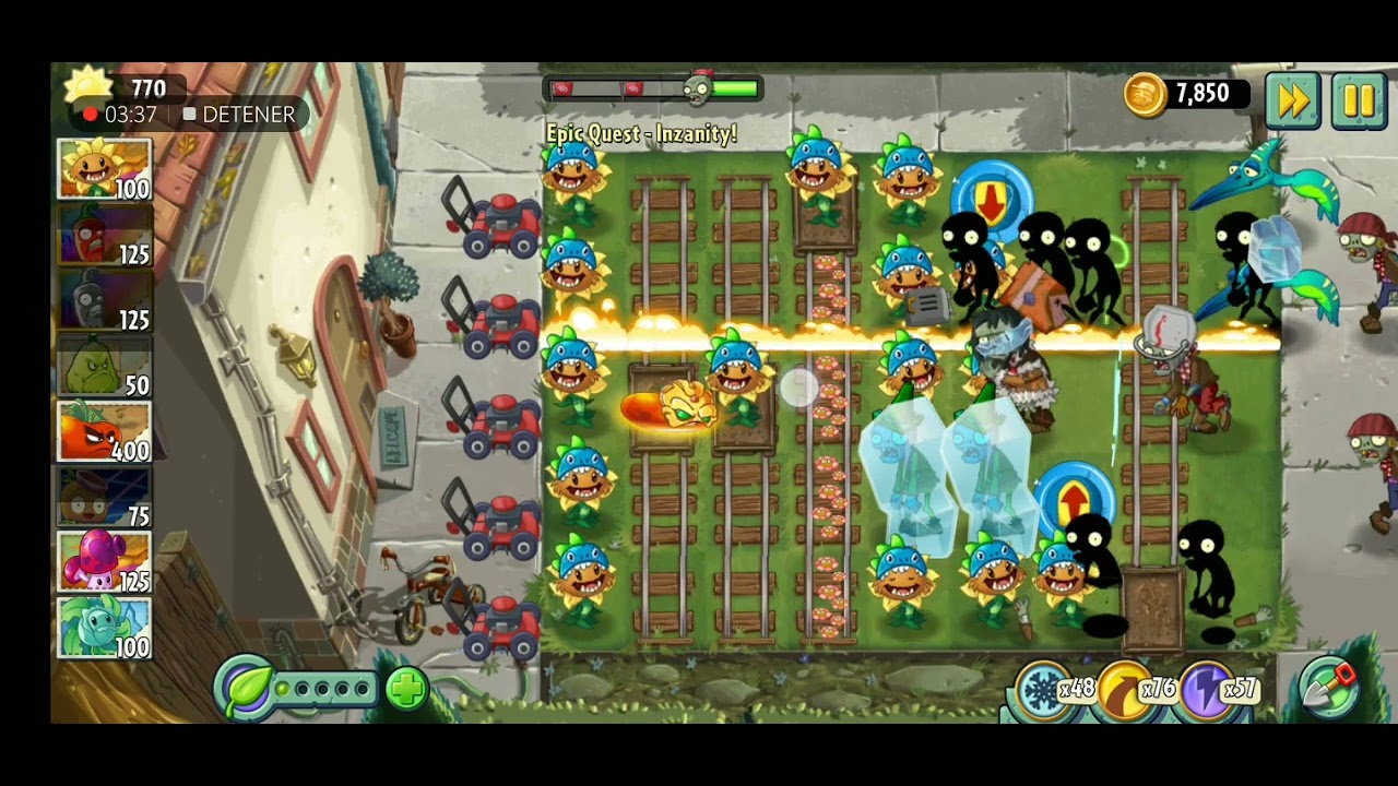 Un nivel bastante difícil - PvZ2 Reflourished, Inzanity quest - YouTube