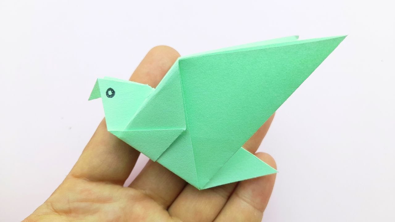 Origami Vogel Falten Mit Papier - Einfachen Vogel Basteln - Bastelideen ...