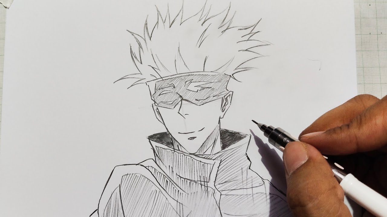 How to draw Gojo Satoru step by step || Gojo Satoru drawing || how to ...