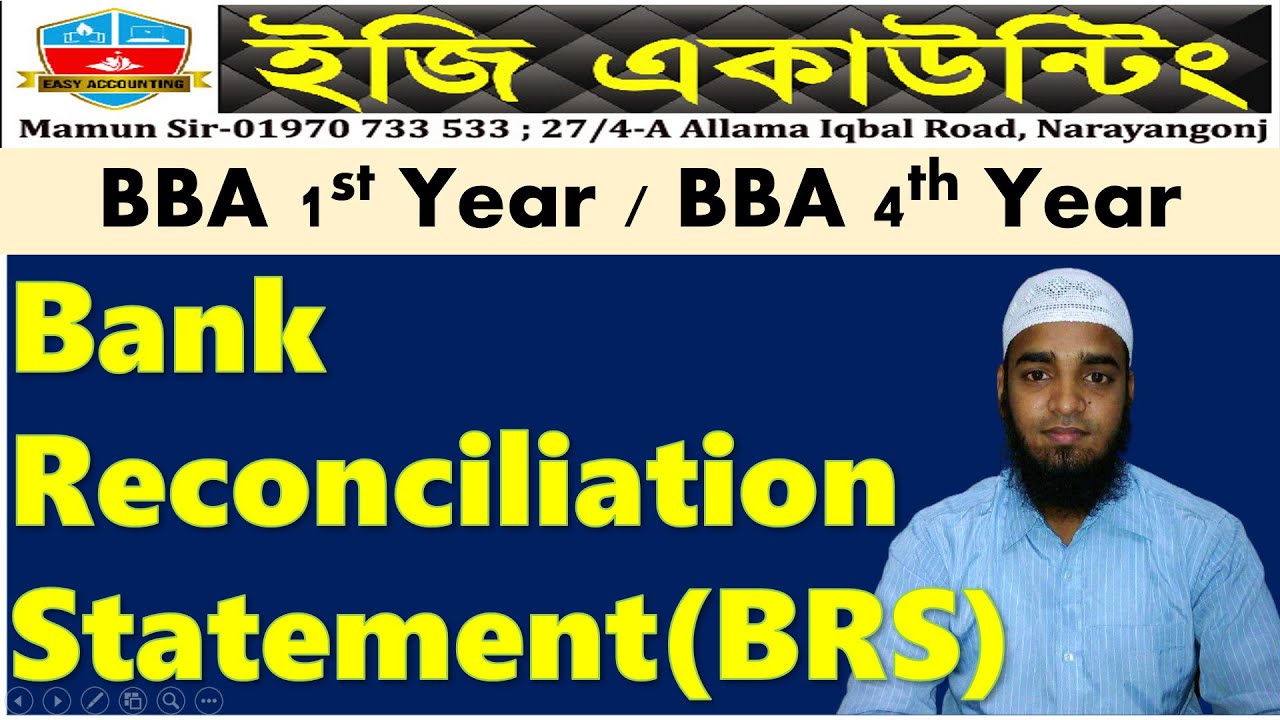 Bank Reconciliation Statement(BRS)-Bangla (Class-1) -BBA 1st & 4th Year ...