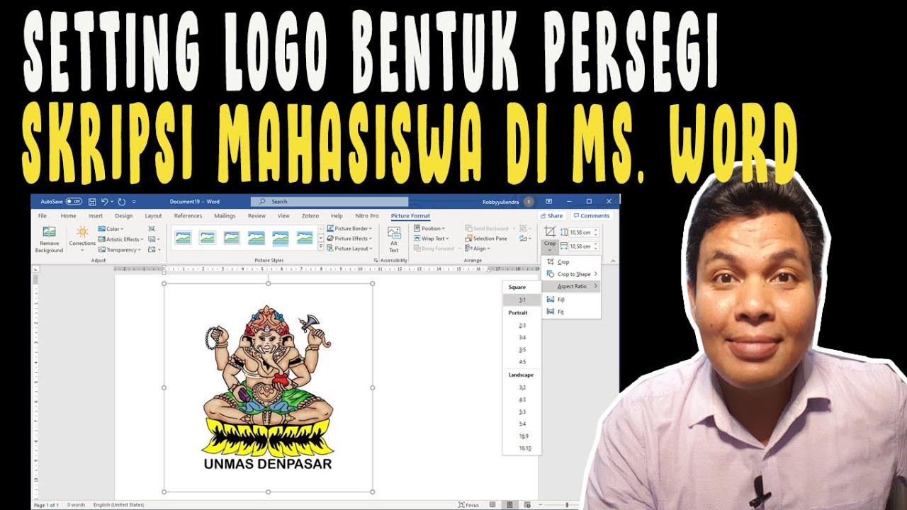 CARA SETTING LOGO KAMPUS DI COVER SKRIPSI UKURAN PERSEGI - YouTube