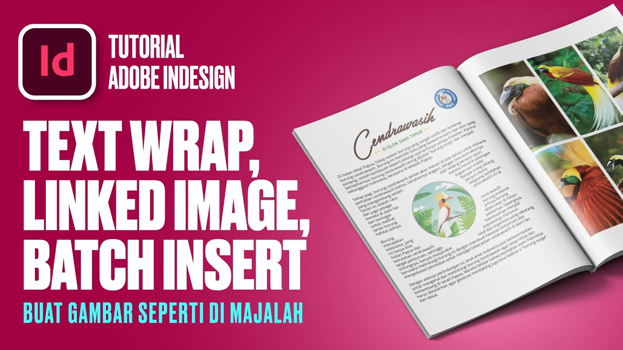 #7 Text Wrap, Linked Image, Batch Import Image | Adobe Indesign Pemula ...