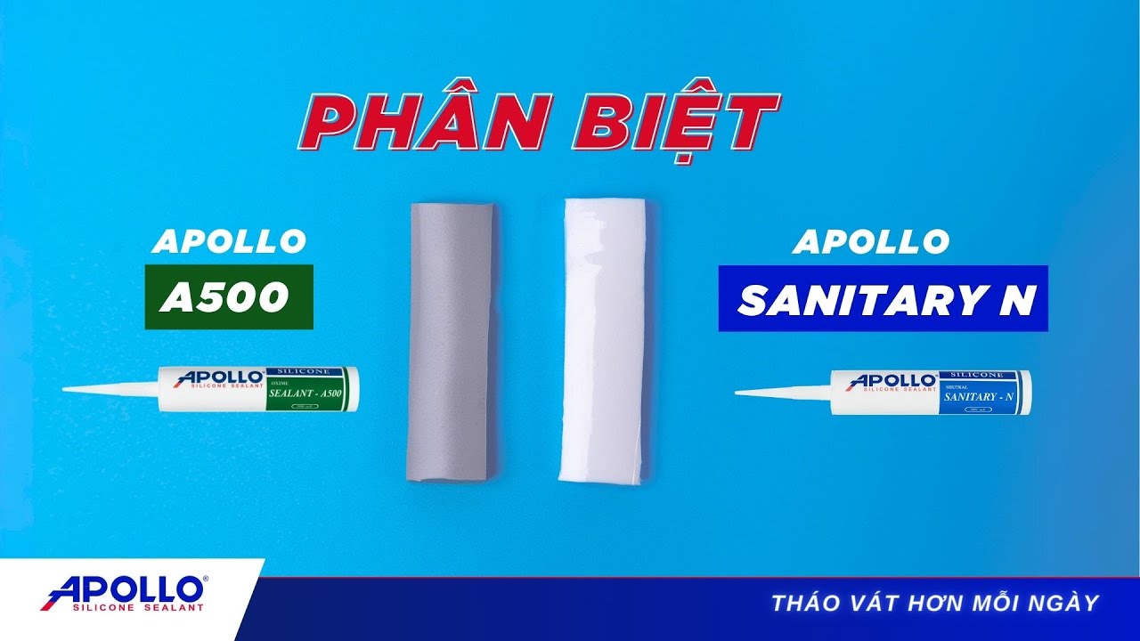 So sánh 2 loại keo: Apollo Sanitary-N và Apollo Silicone A500 | Tháo ...