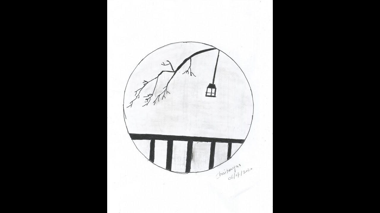 How to Draw a Gallery View Sketch Step By Step / Pencil Sketch Drawing ...