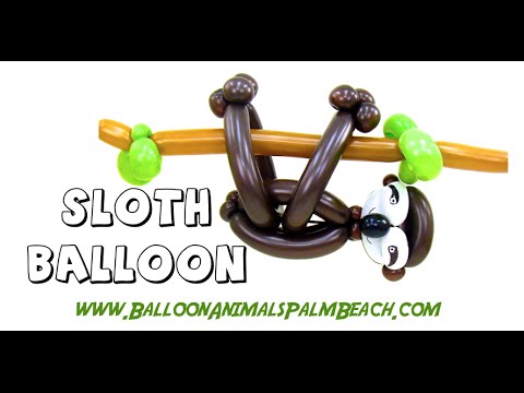 How To Make A Sloth Balloon - Balloon Animals Palm Beach - YouTube