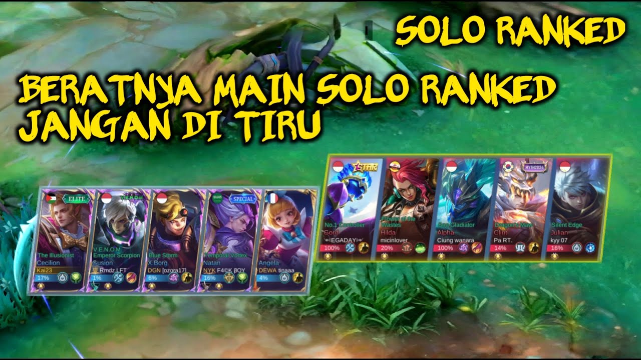 SOLO RANKED!!!JANGAN DI TIRU SOLO RANKED PAKAI HERO ANOMALI YA PEMIRSA ...