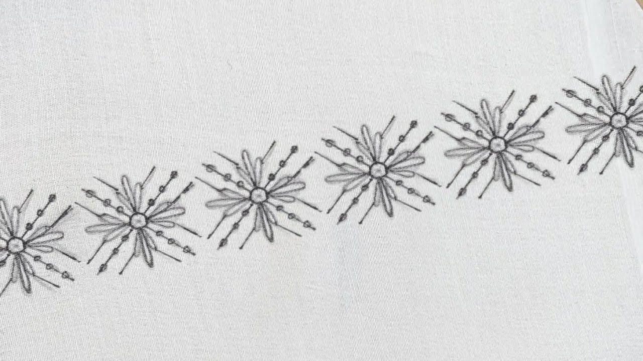 Geometric Border Embroidery Design (Hand Embroidery) - YouTube