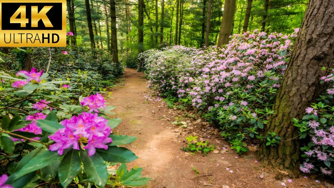 Beautiful Garden Walking Trail | 4KUHD Relaxing Walk | Soothing Sounds ...