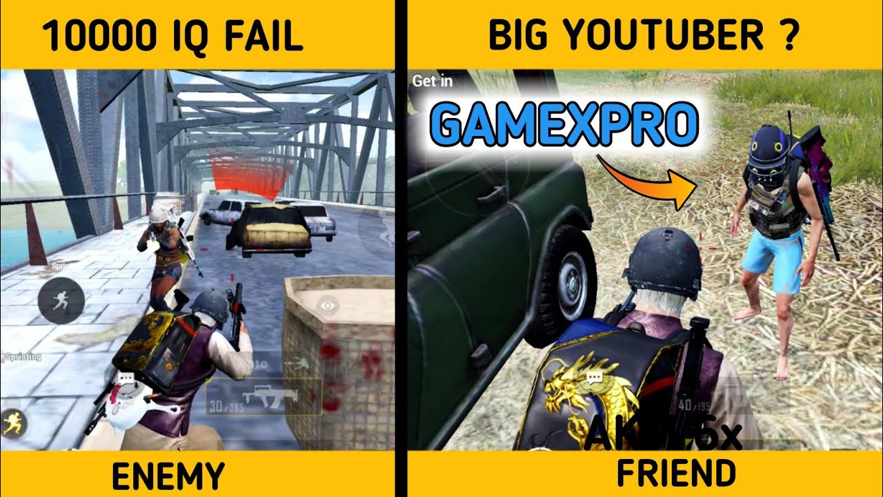 10000 IQ by enemy and big YouTuber😃in my match? [Gamexpro] | Pubg ...