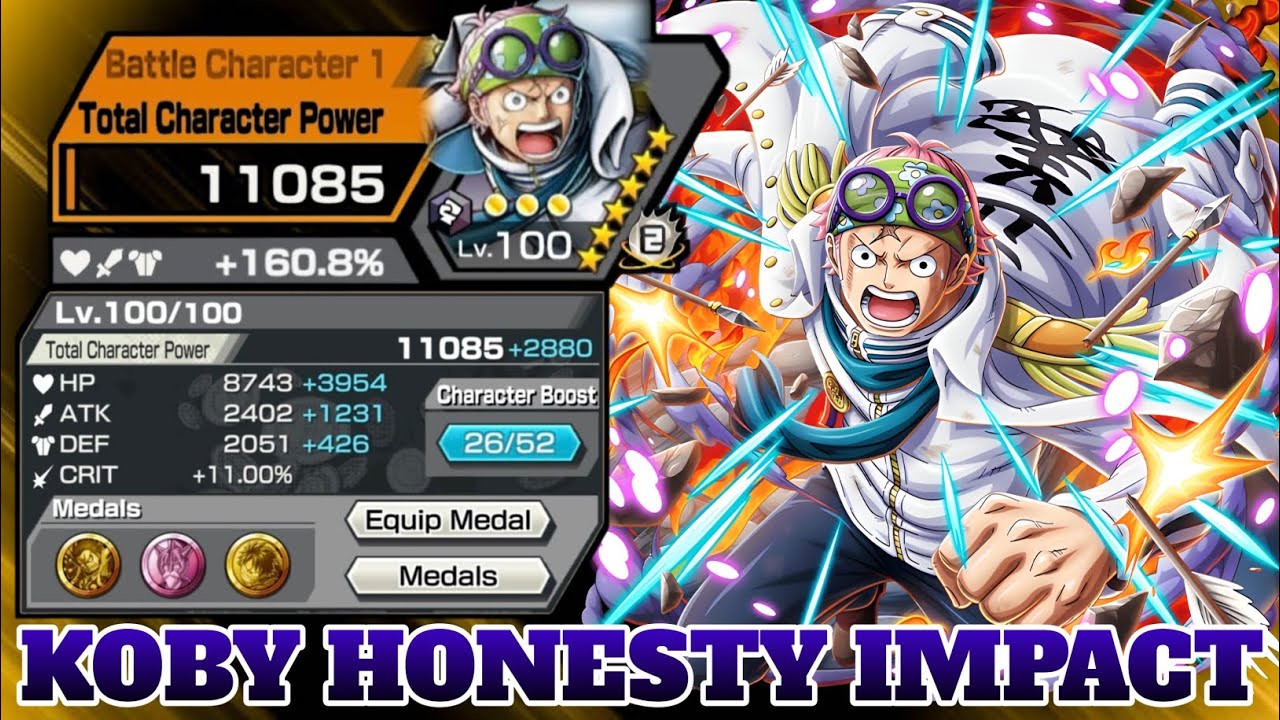 KOBY HONESTY IMPACT GAMEPLAY | ONE PIECE BOUNTY RUSH | OPBR - YouTube
