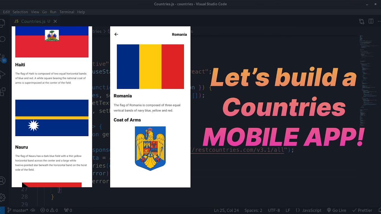 Let's build a Countries MOBILE APP #tsbsankara - YouTube