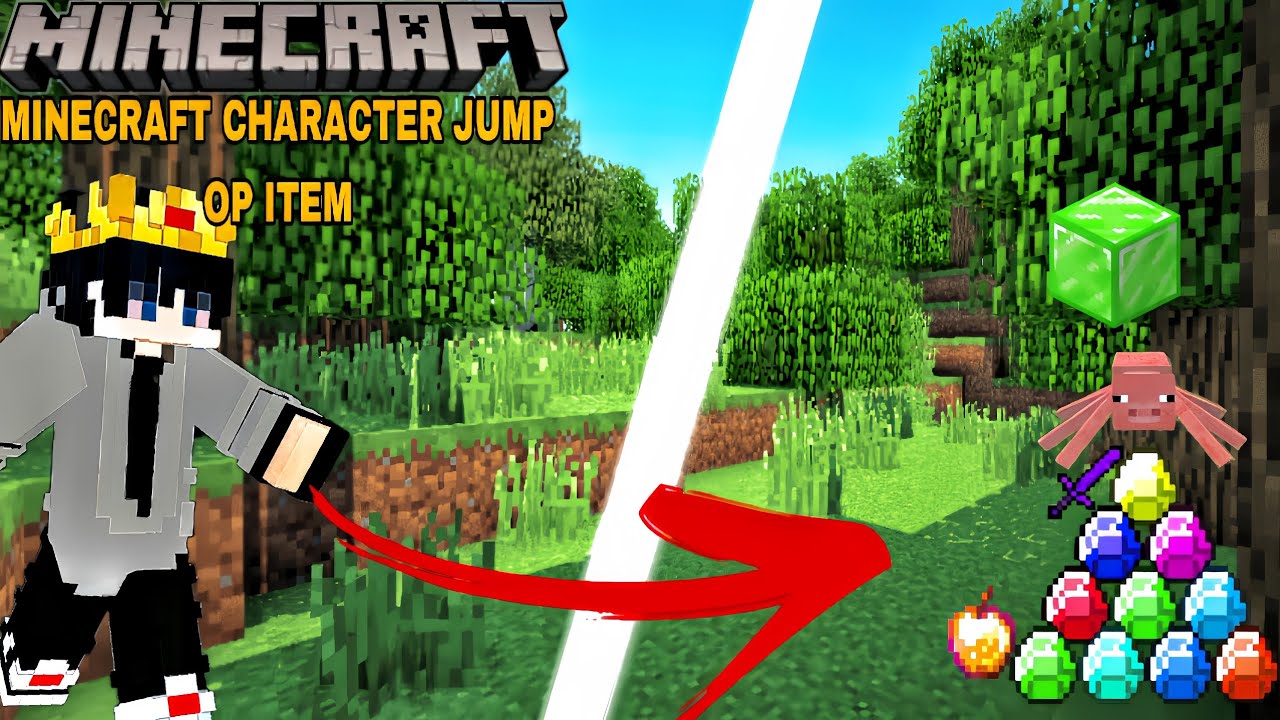 MINECRAFT CHARACTER JUMP OP ITEM MOD FIRST EPISODE - YouTube
