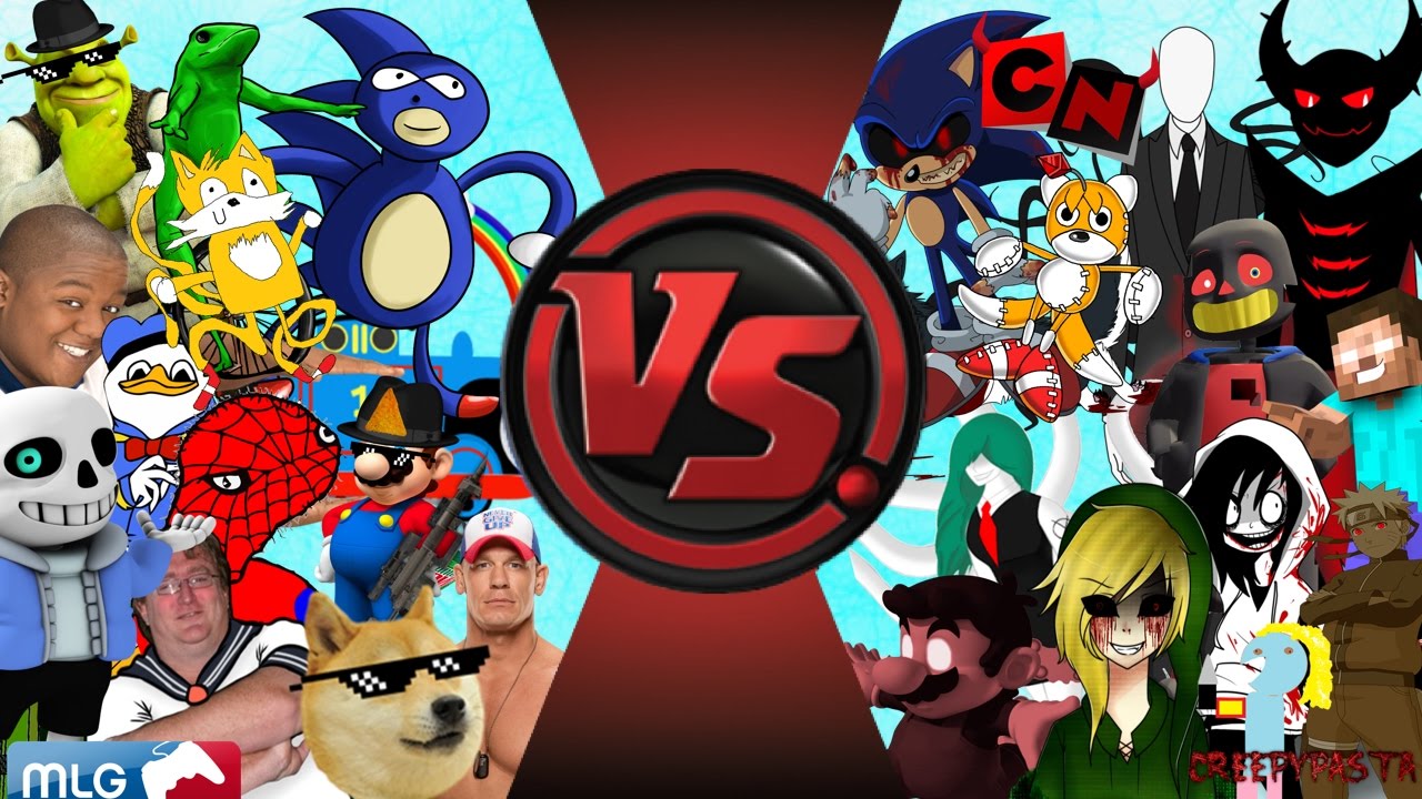 MLG vs CREEPYPASTA TOTAL WAR! (Sanic vs Sonic.EXE 3) Cartoon Fight Club ...