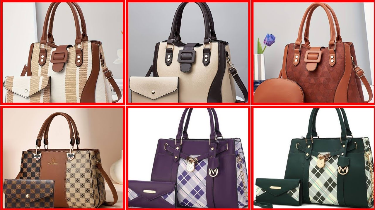Women Satchel Two tone Handbags Purses Top Handle Tote with Wallet 2pcs ...