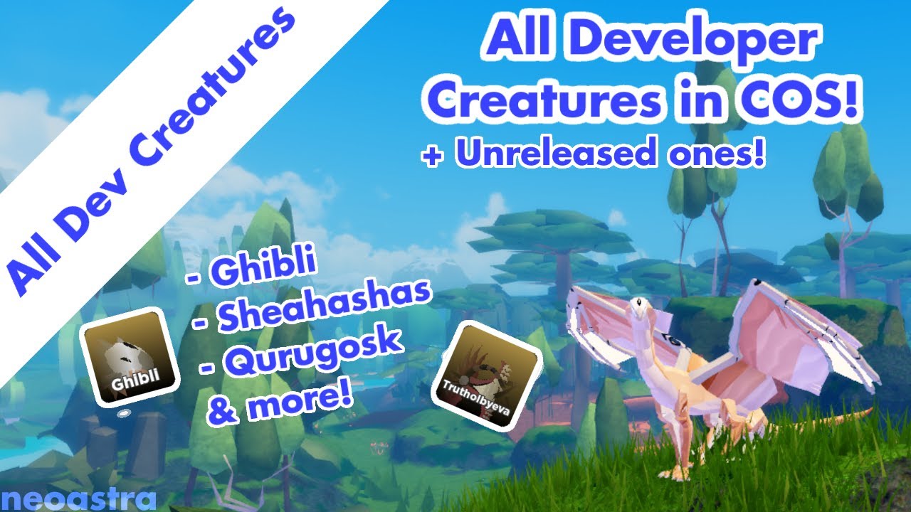 All Developer creatures in Creatures of Sonaria! | neoastra original ...