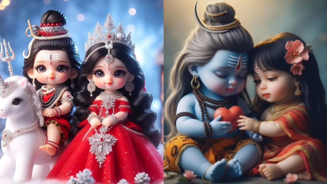 cutest little shiv parvati image/ shiv parvati status dp wallpaper ...