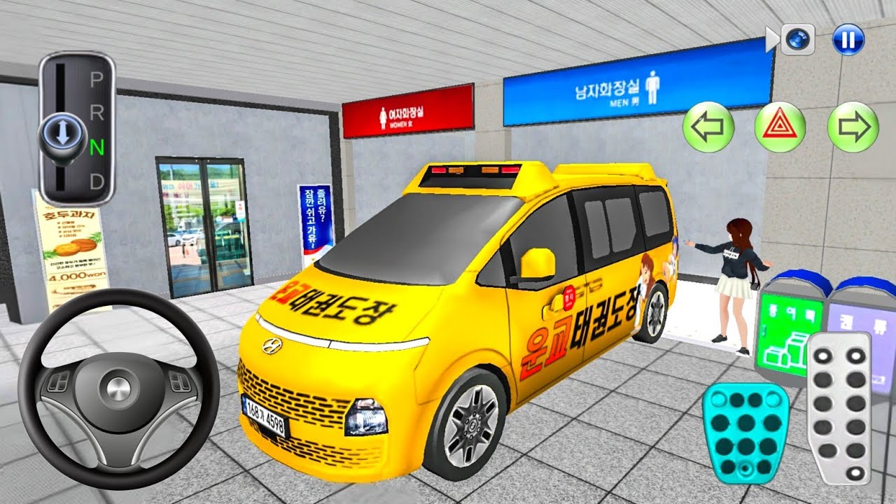 New Hyundai School Van Car in Highway Rest Area - 3D Driving Class ...