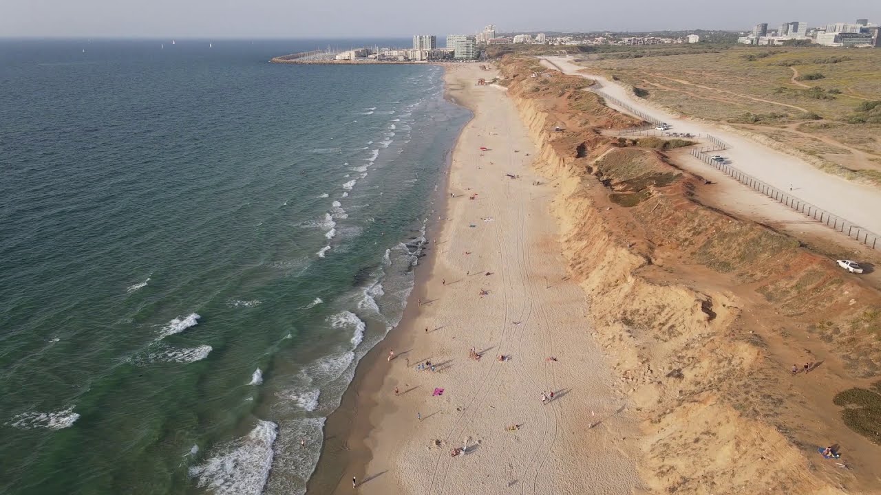 Tel Aviv, Israel (HaTsuk Beach) - Drone Footage - YouTube