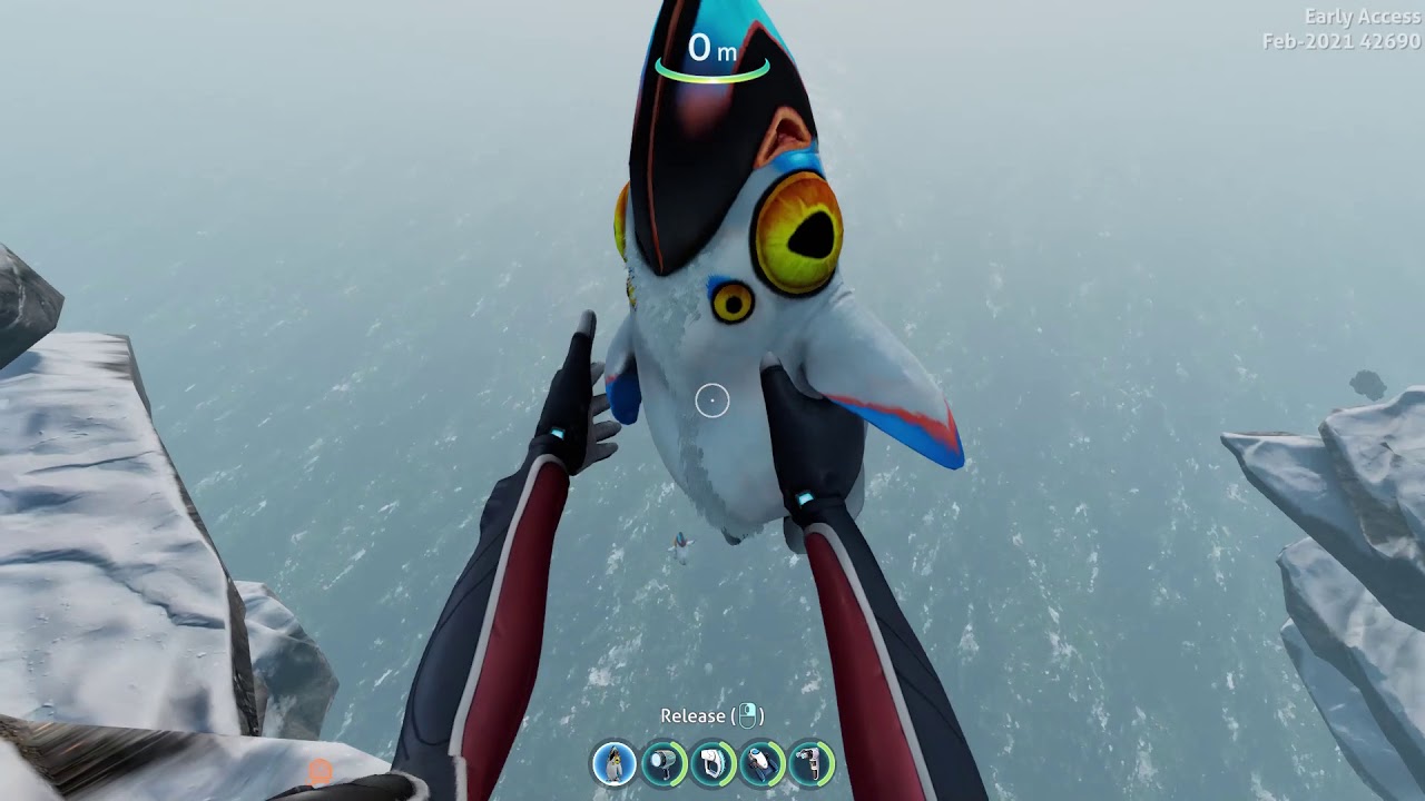 Dropping baby pengling from a cliff ( Subnautica Below Zero ) - YouTube