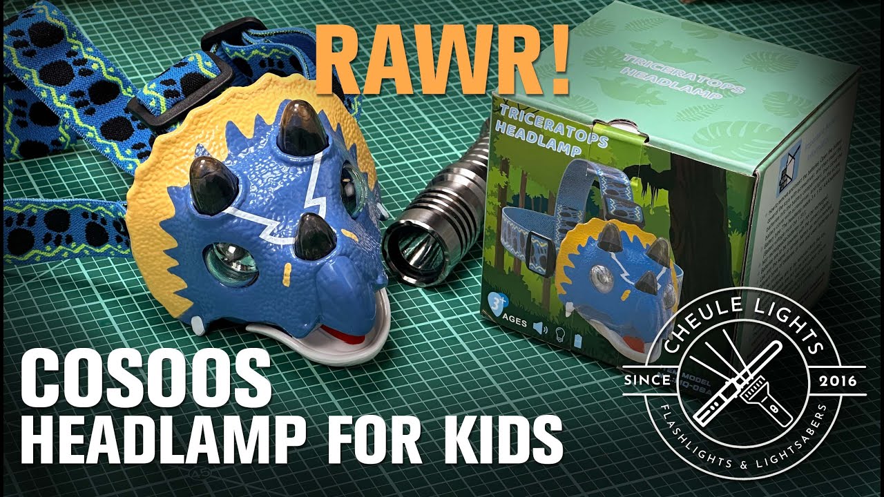 COSOOS Triceratops Headlamp for Kids - YouTube