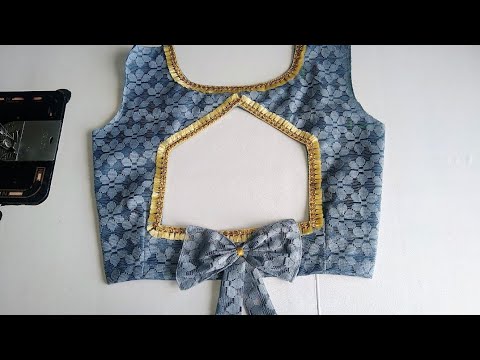 Net blouse design pattern cutting and stitching back neck - YouTube