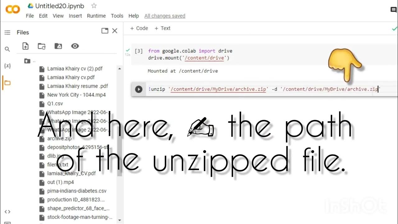 how to decompress a file on Google drive by Google colab? #python - YouTube