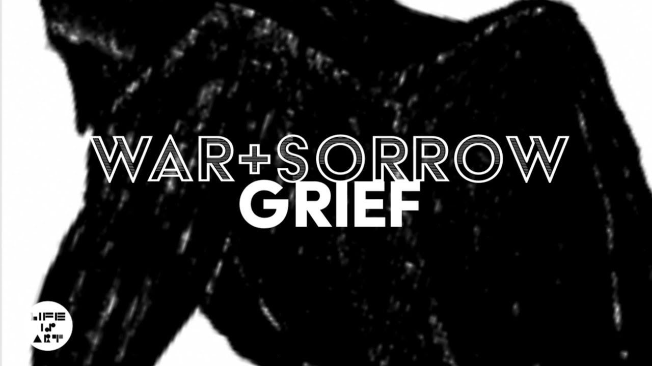 This powerful illustration depicts a war victim overwhelmed by grief ...