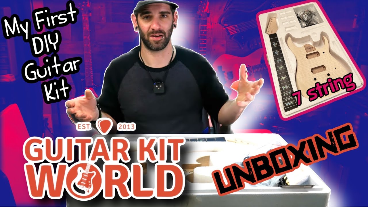 My First DIY 7 String Guitar Kit Unboxing/ First impression - YouTube