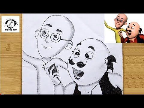 Learn how to draw Motu & Patlu drawing with pencil - step by step ...