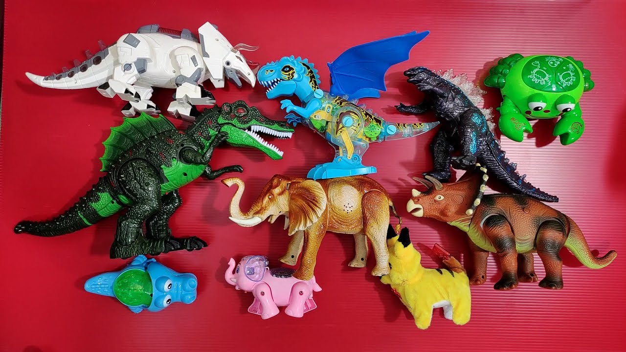 wow!! dinosaur T Rex triceratops, Godzilla crab elephant crocodile ...