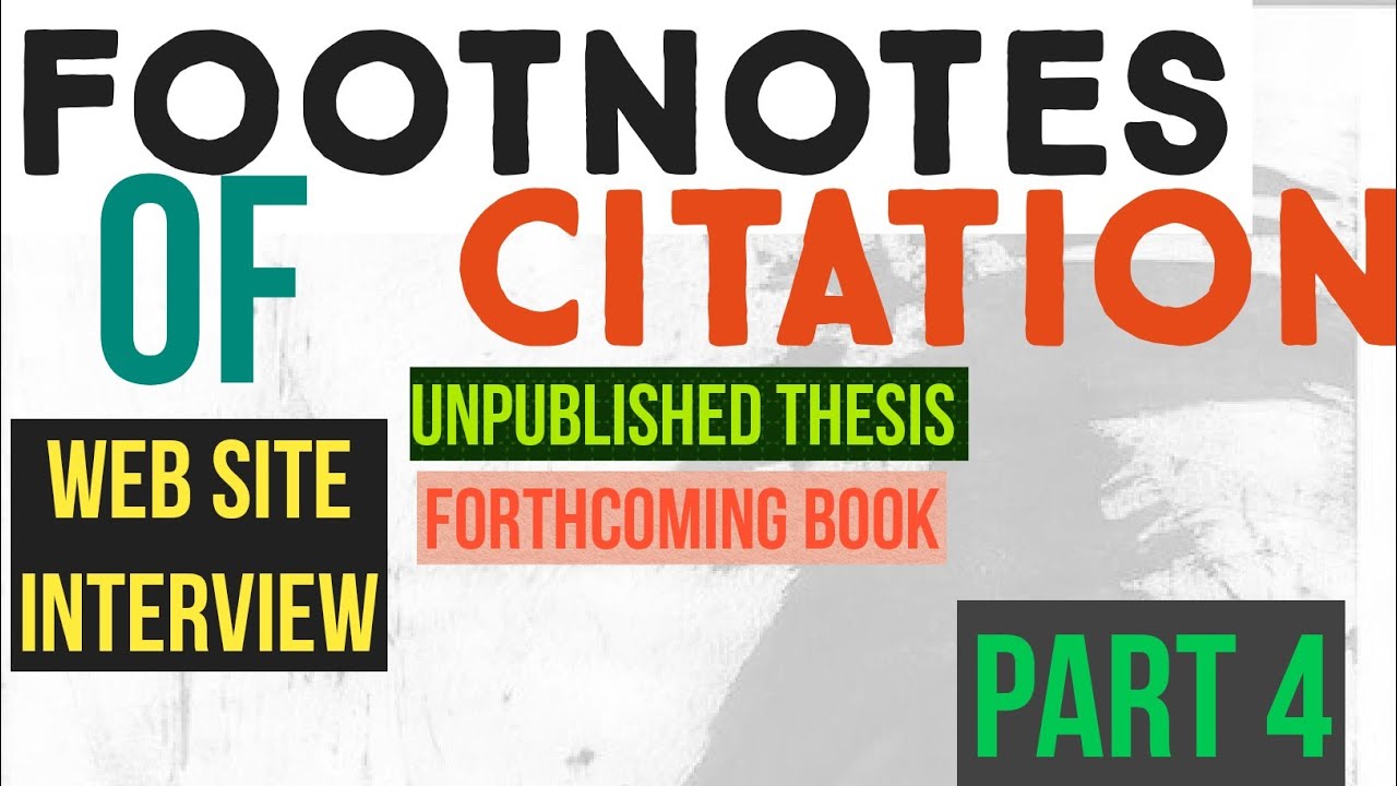 Footnotes | footnoting| citation, part4 - YouTube