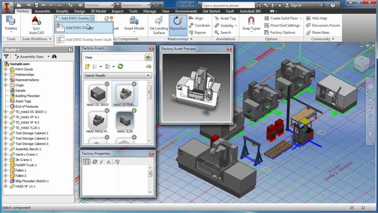 Autodesk Factory Design Suite - Larger factory asset library video ...