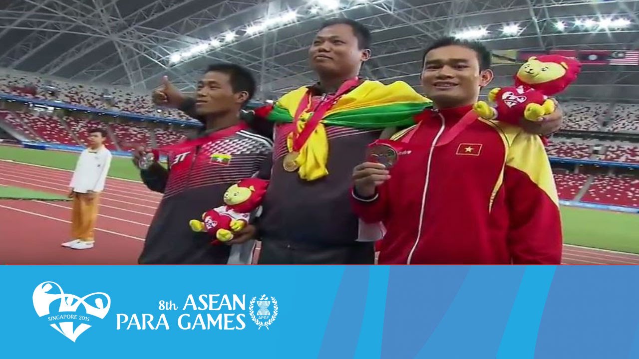 Athletics Men's Shot Put - F44 Victory Ceremony | 8th ASEAN Para Games ...