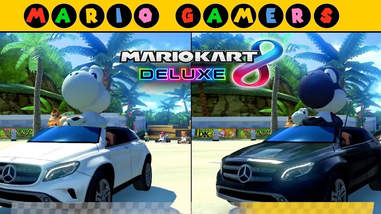 Mario Kart 8 Deluxe - Multiplayer - White Yoshi vs Black Yoshi (Shell ...