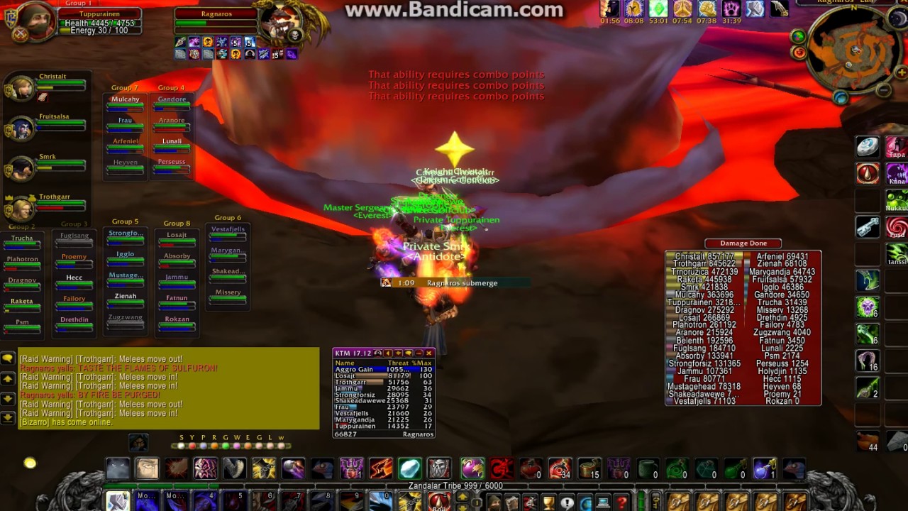 Wow vanilla raid: Molten core - ragnaros (Rogue) - YouTube