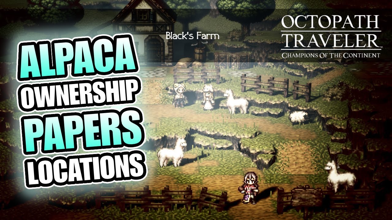 ALPACA OWNERSHIP PAPERS LOCATIONS + REINFORCED FENCE | Octopath ...