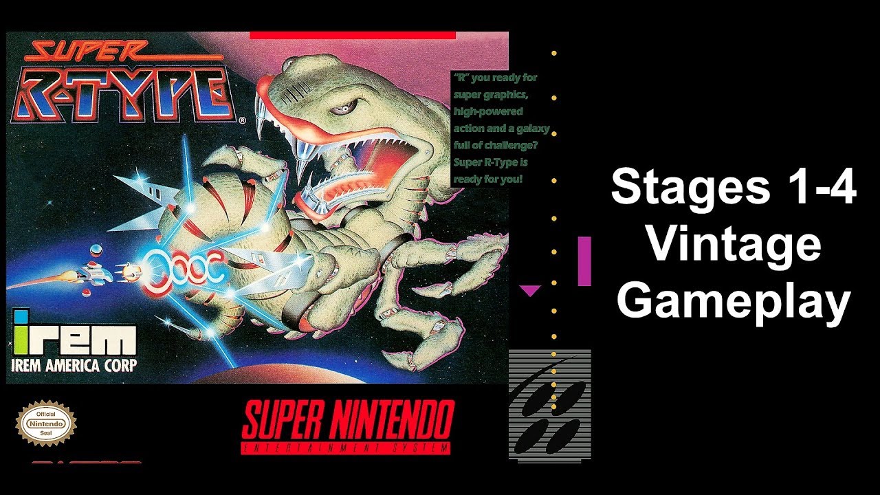 Super NES Super R-Type Stages 1-4 Vintage Gameplay 1992 - YouTube